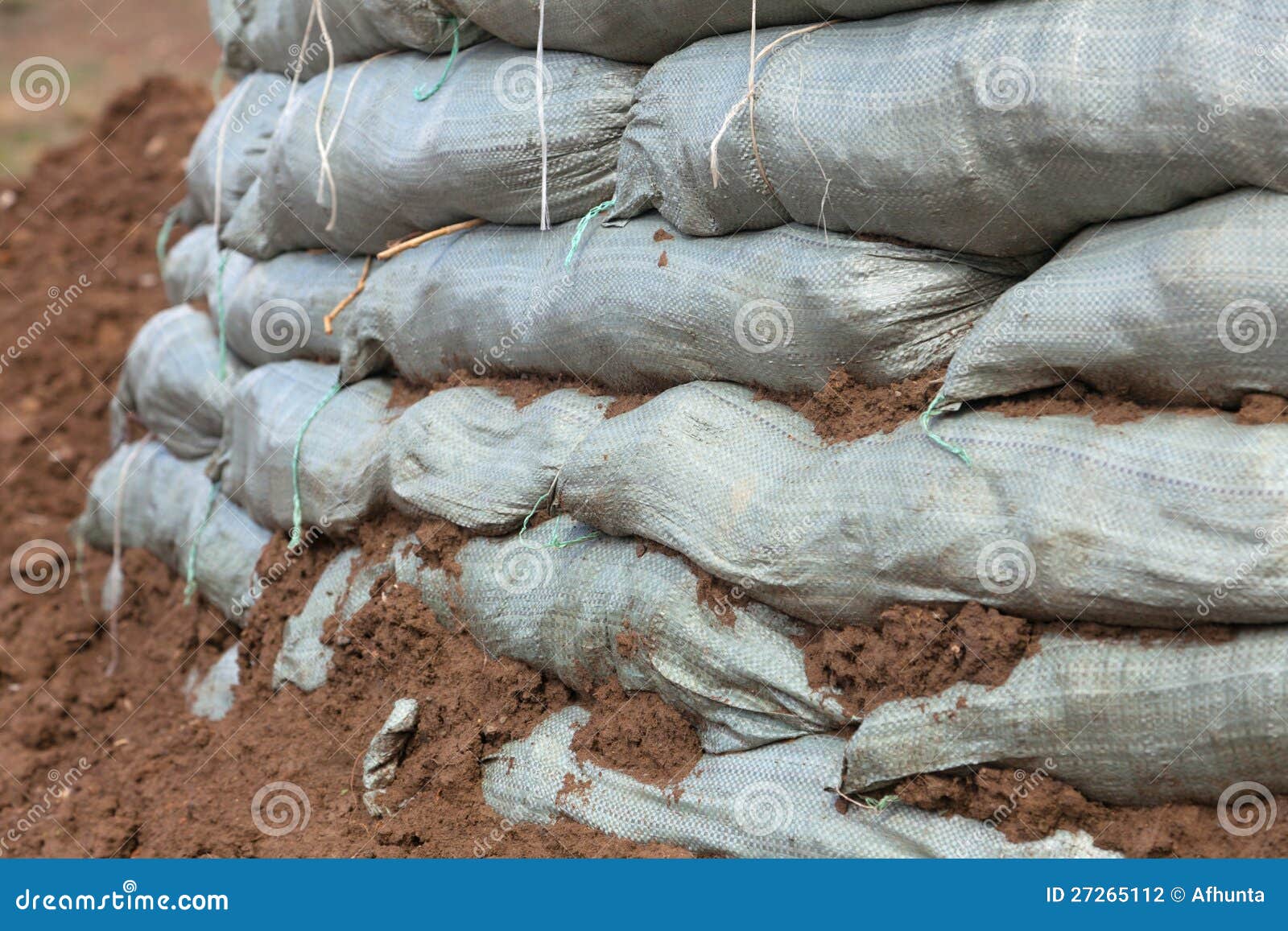 Sandbags for Flood Protection Stock Photo - Image of protection ...