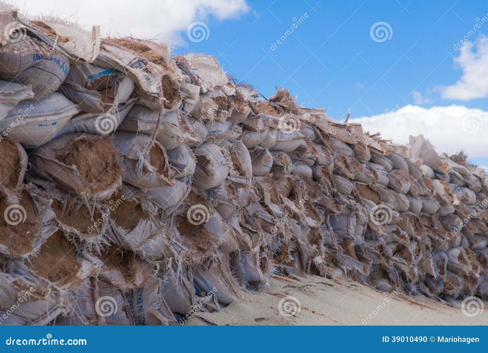 Sandbags for Flood Protection Stock Photo - Image of warming, level ...