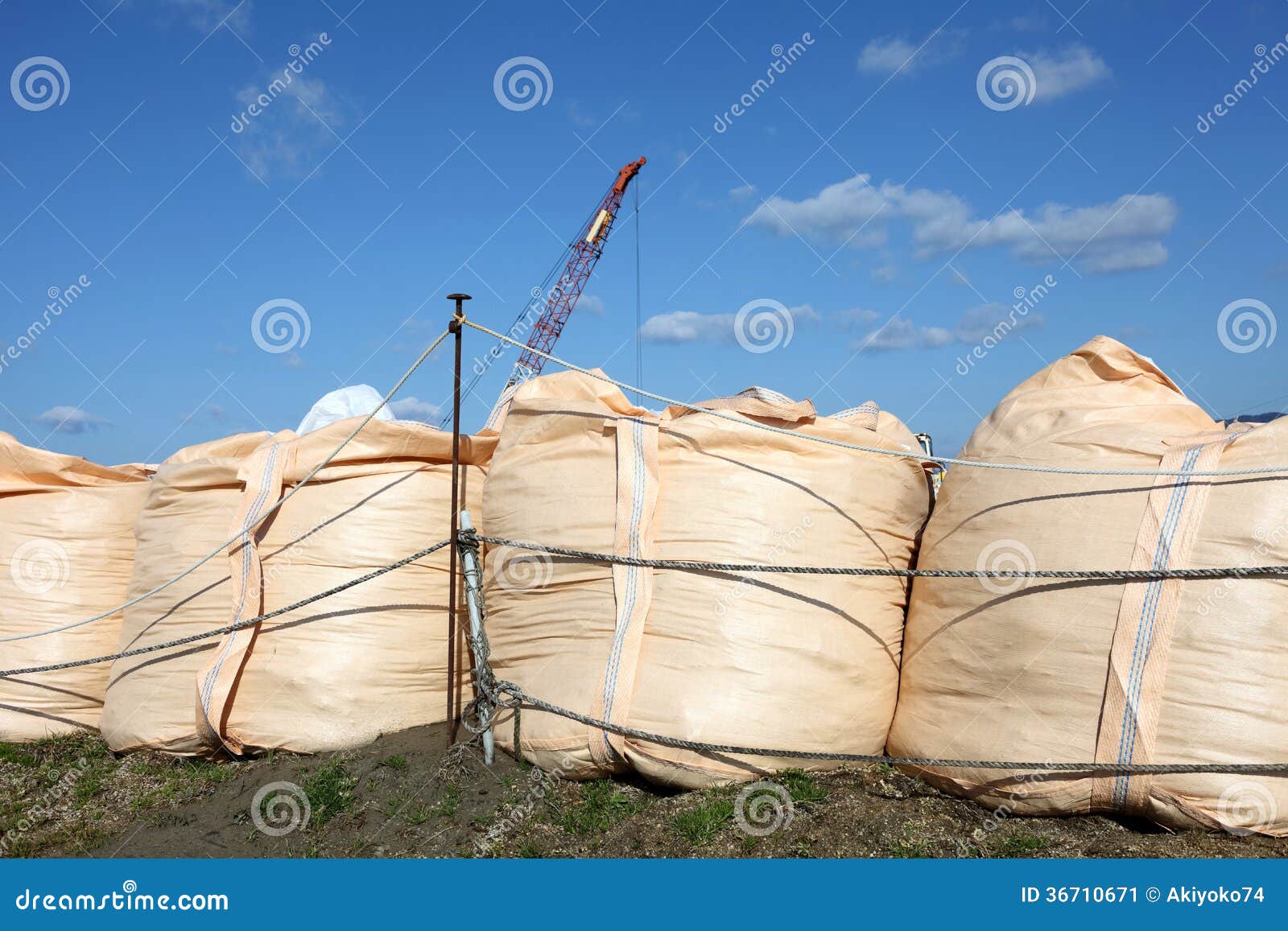 Sandbags for protection stock image. Image of protection - 36710671