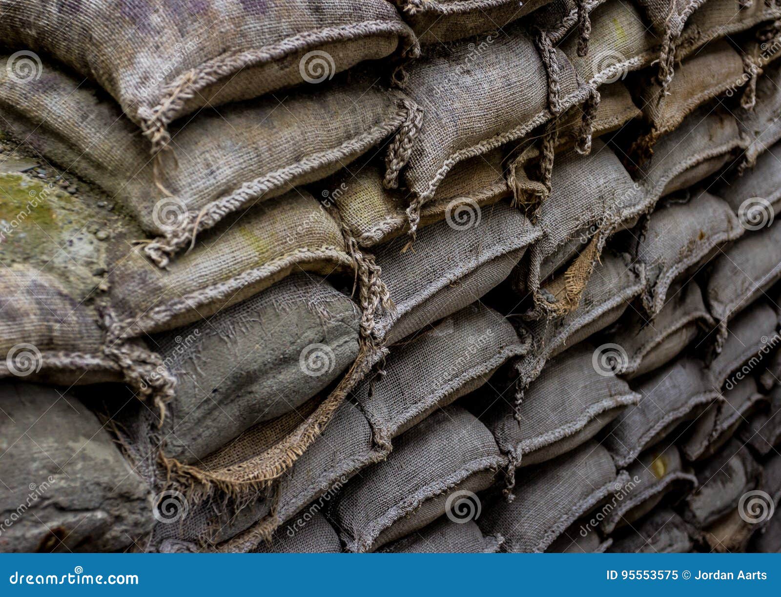 Sandbags stock image. Image of wall, sandbag, barrier - 95553575