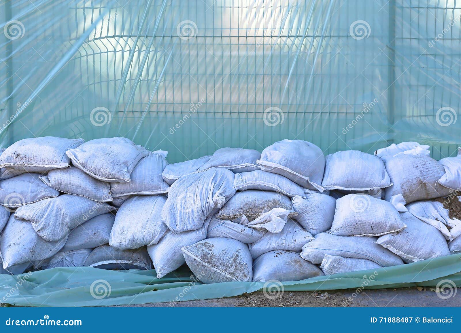 Sandbags stock image. Image of protection, tarp, prepping - 71888487