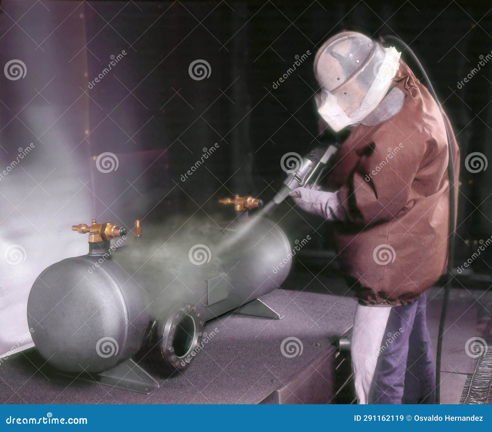 Sandblasting in a Metallurgical Stock Image - Image of iron, cloud ...