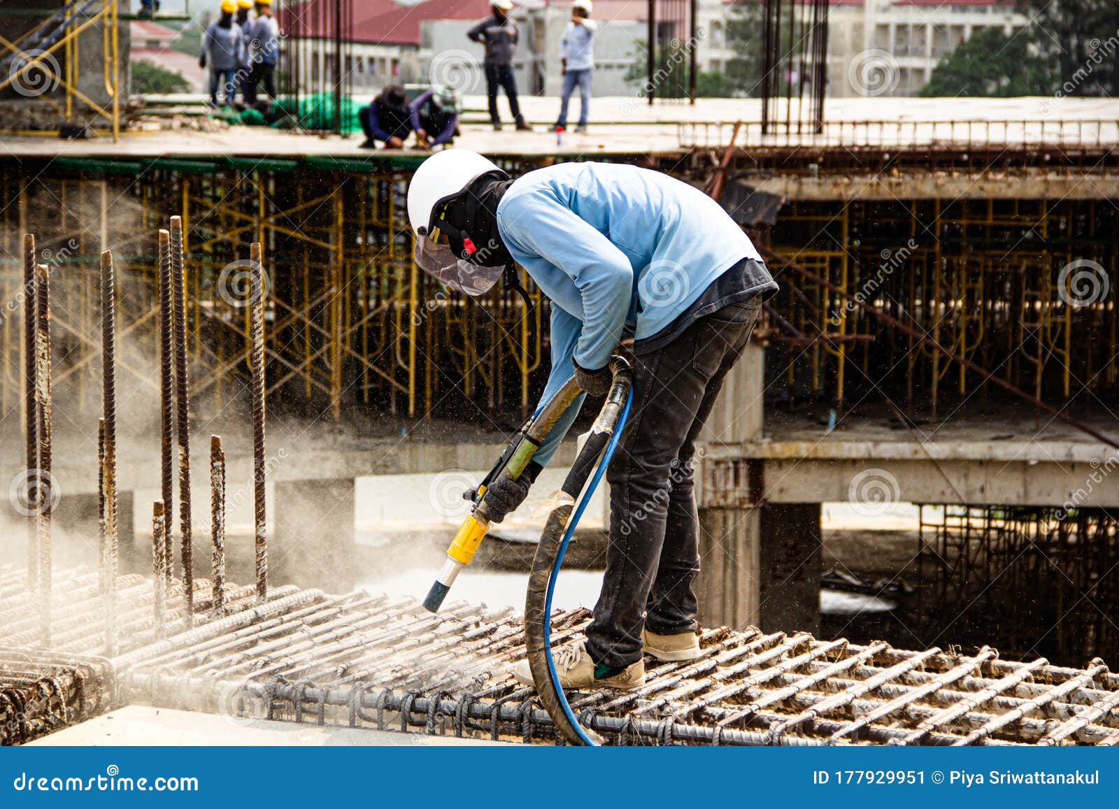 Sandblasting Washing Concrete Stock Image - Image of building, sand ...