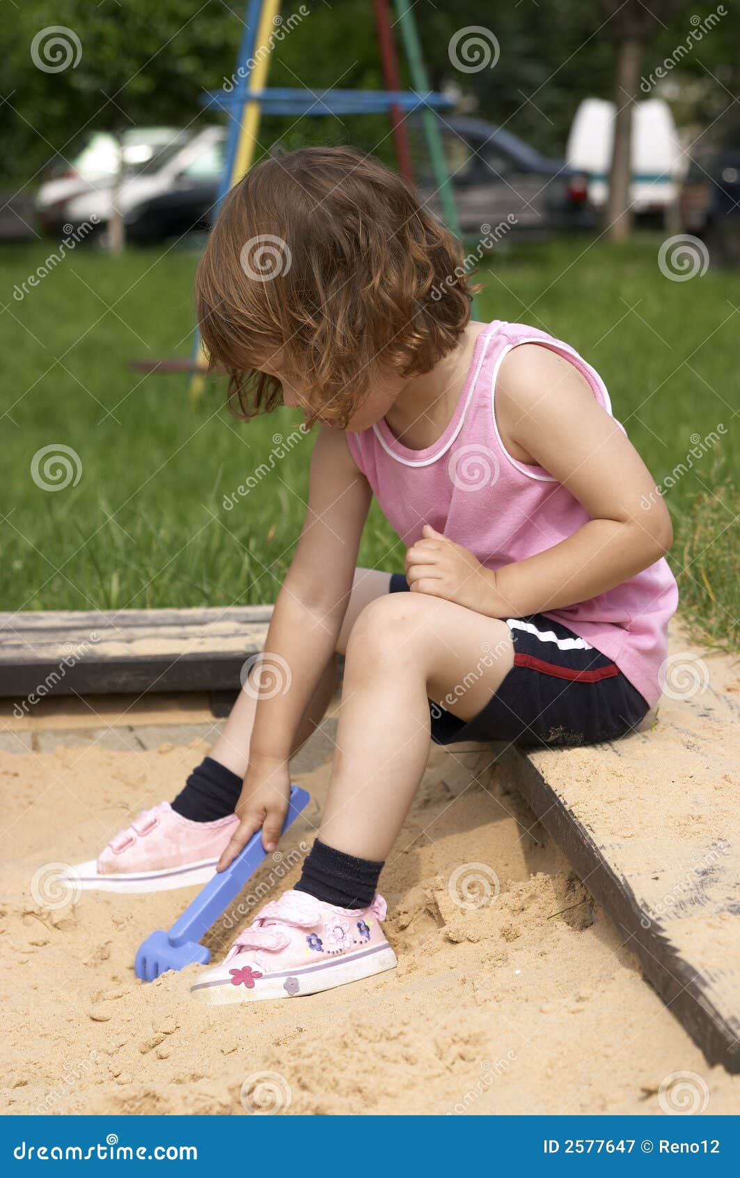 In the sandbox stock image. Image of sandbox, preschooler - 2577647