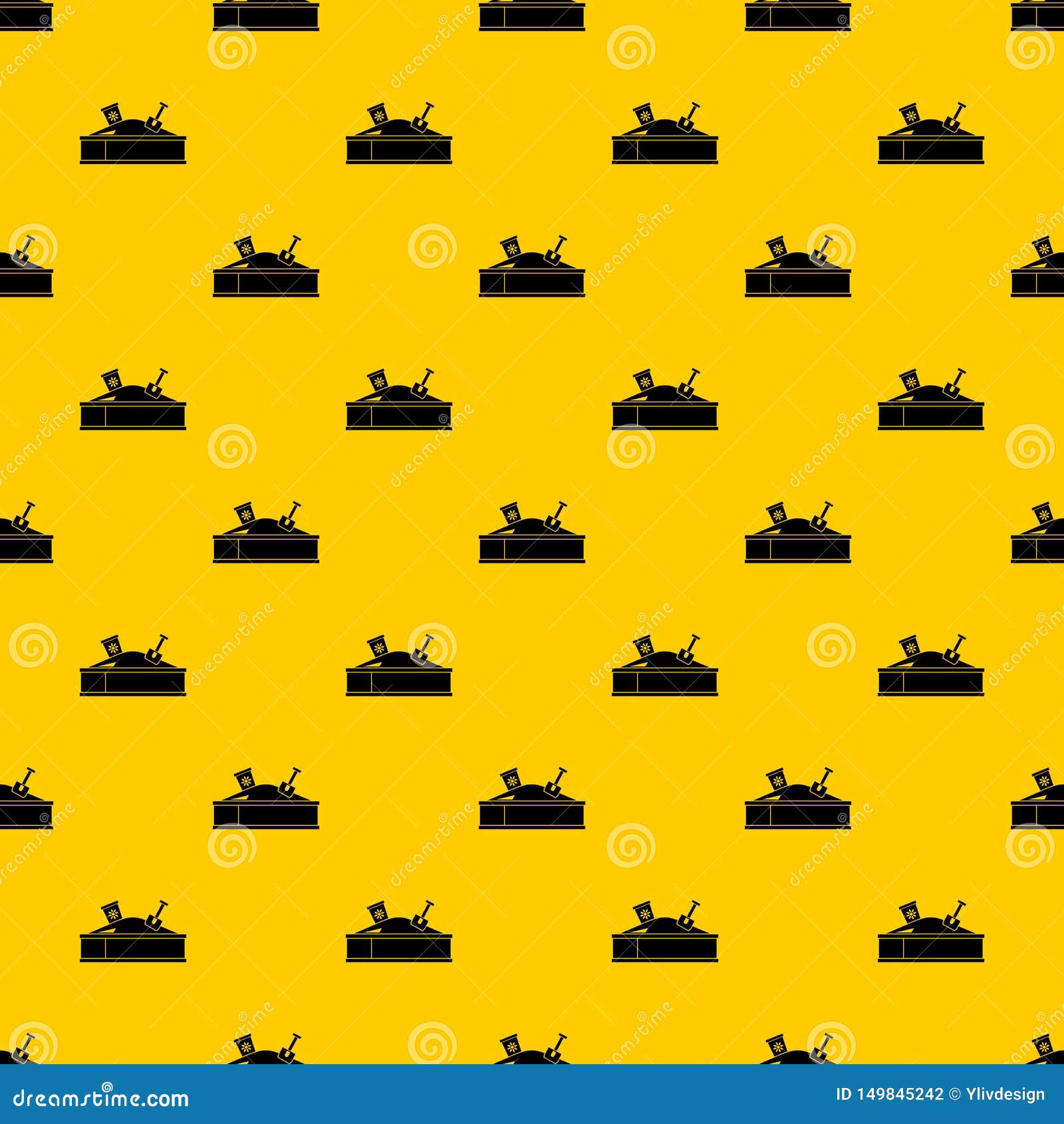 Sandbox with Bucket and Shovel Pattern Vector Stock Vector ...