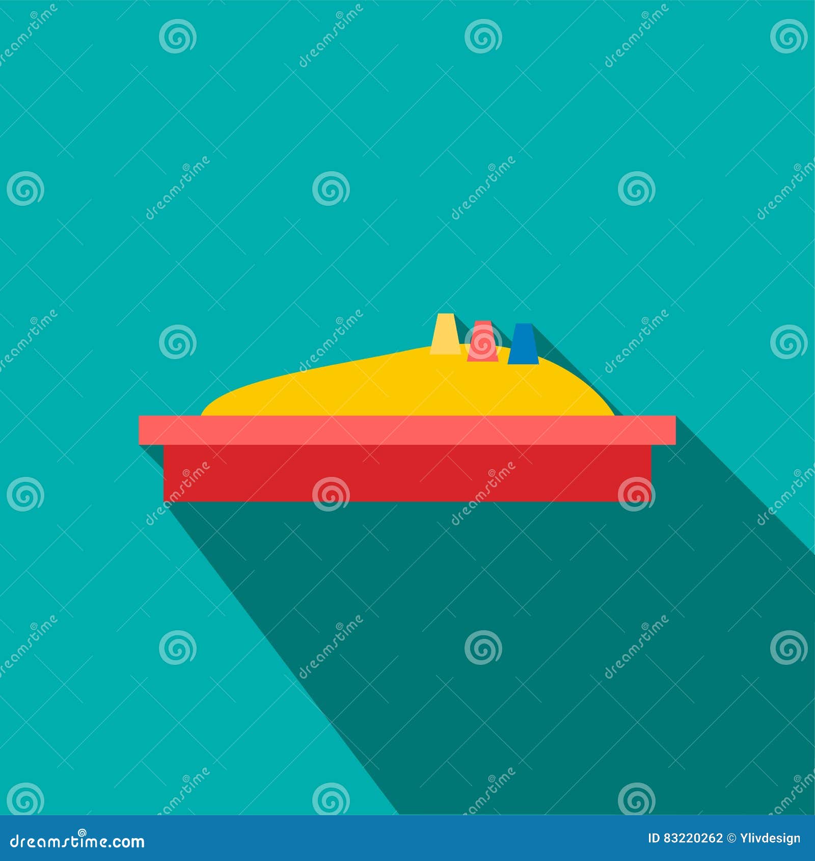 Sandbox icon, flat style stock vector. Illustration of game - 83220262