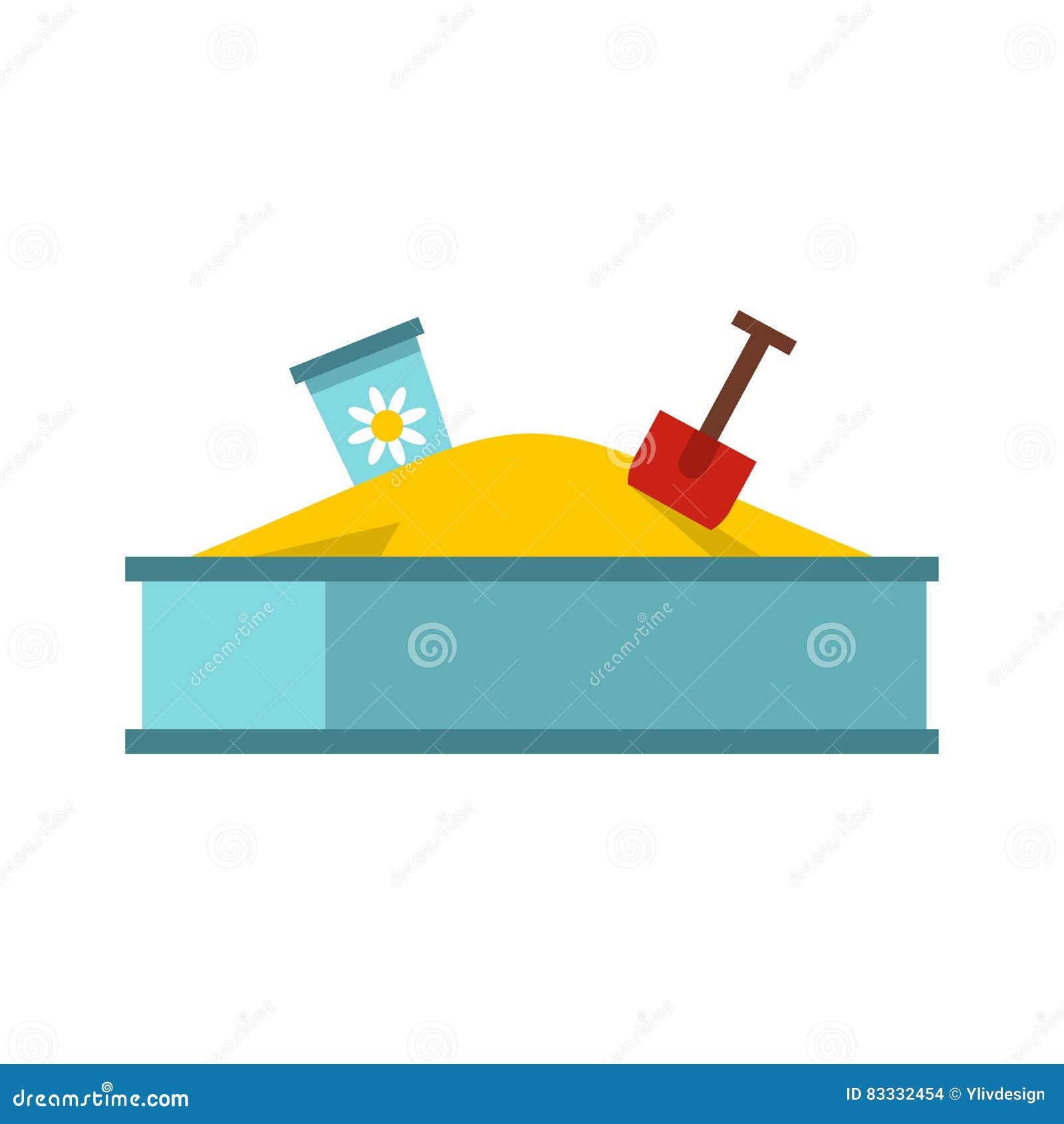 Sandbox icon in flat style stock vector. Illustration of activity ...