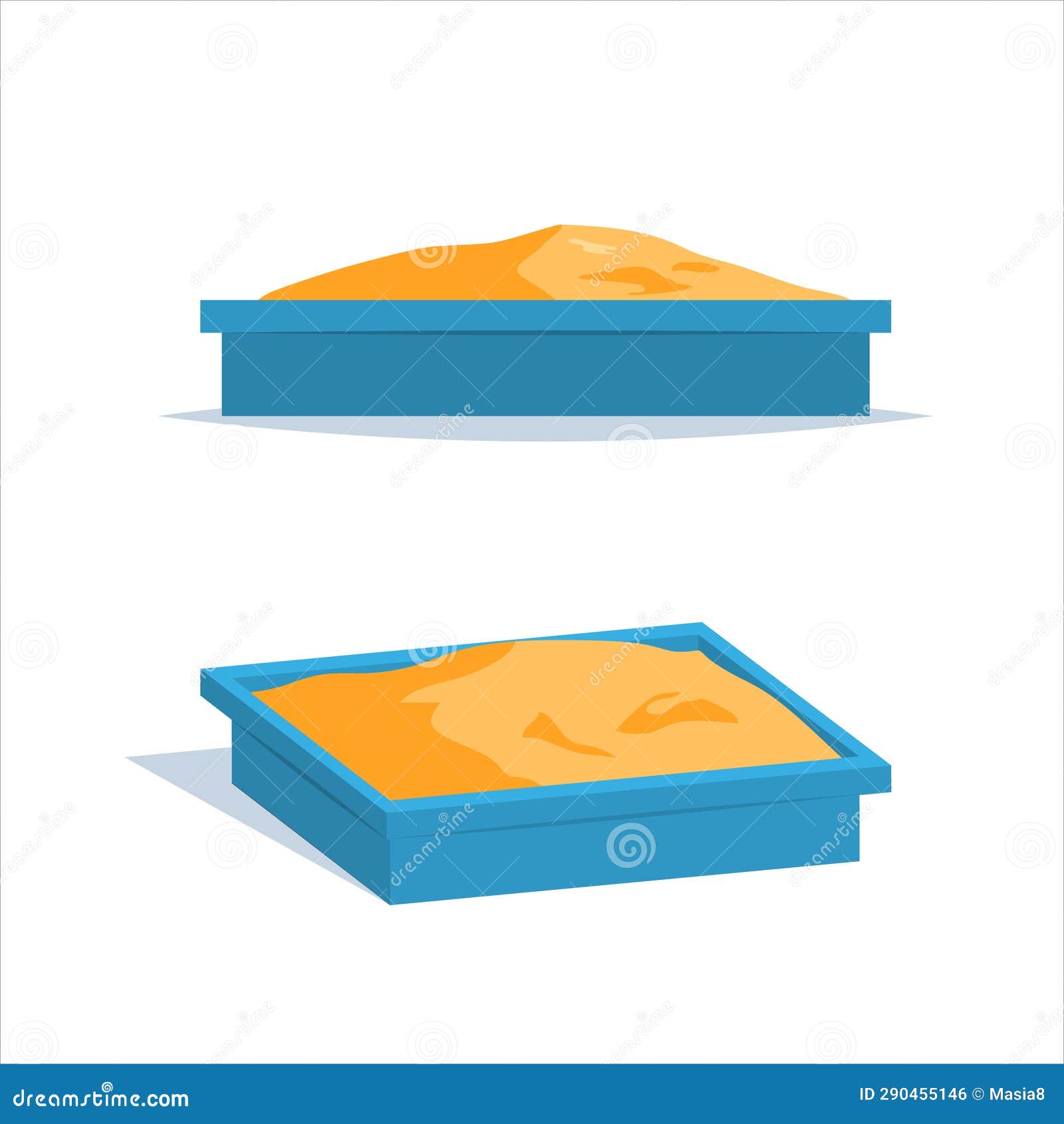 Sandbox in Isometric and Front View, Vector Stock Vector - Illustration ...