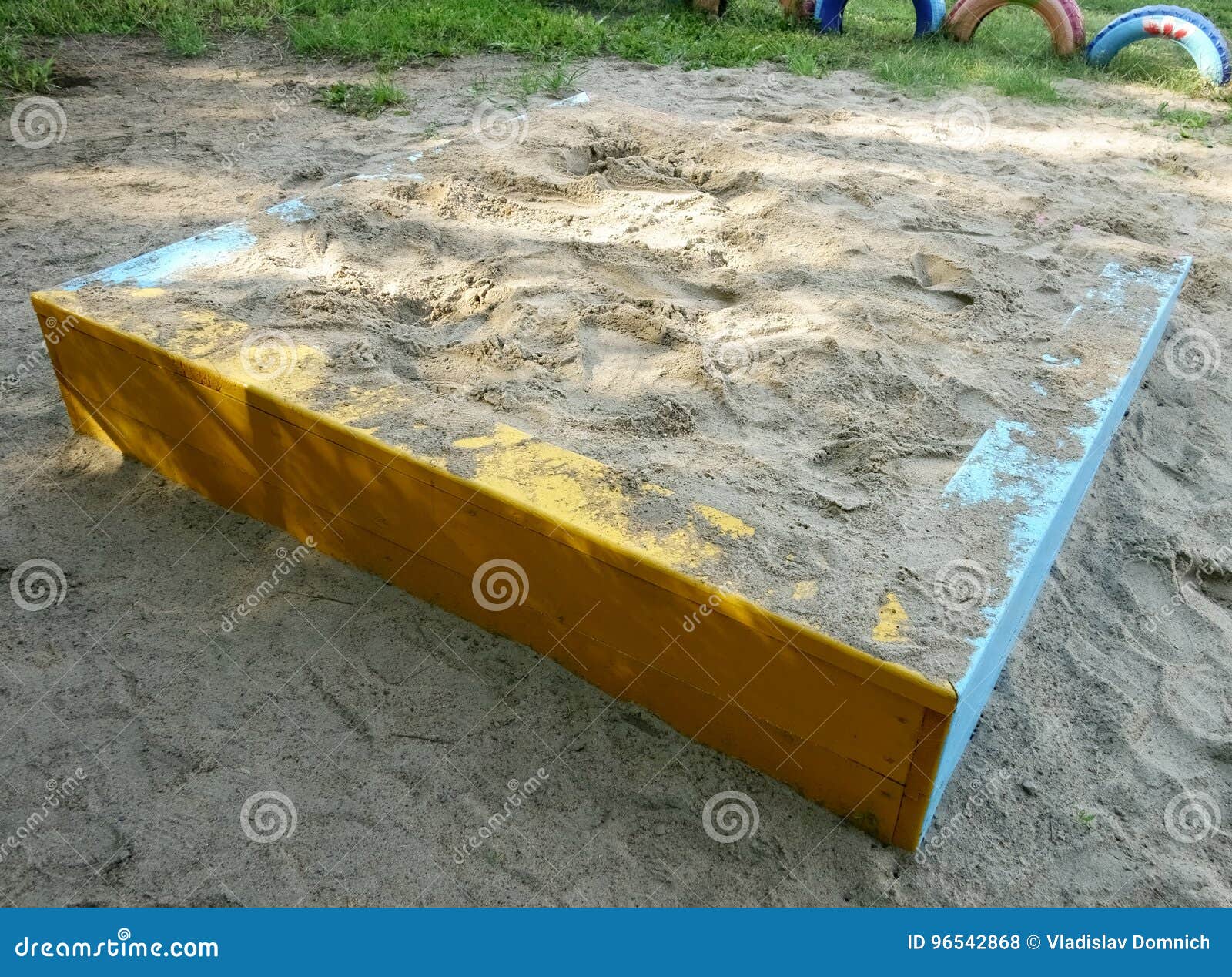 Sandbox on the playground stock photo. Image of square - 96542868