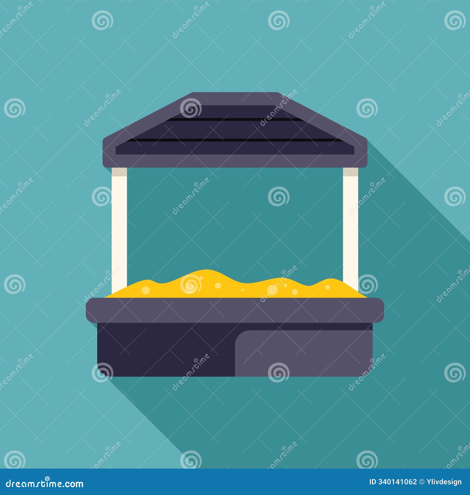 Empty Sandbox with Canopy for Playing with Sand in Playground Stock ...