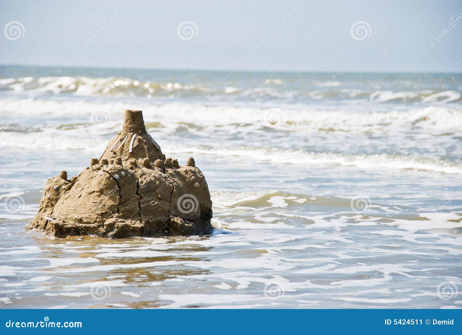 Sandcastle on the beach stock image. Image of model, seaside - 5424511