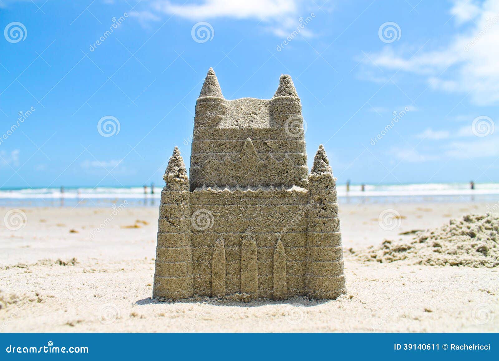 Sandcastle stock image. Image of blue, towers, sandy - 39140611
