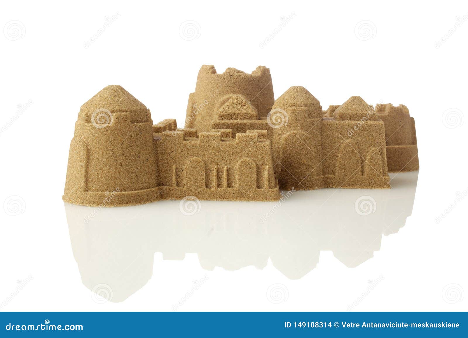 Sandcastle at the Beach Isolated on White Background Stock Photo ...