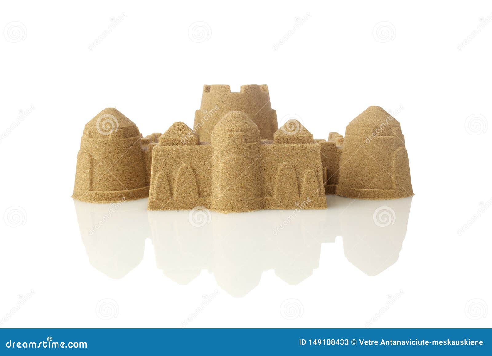 Sandcastle at the Beach Isolated on White Background Stock Image ...