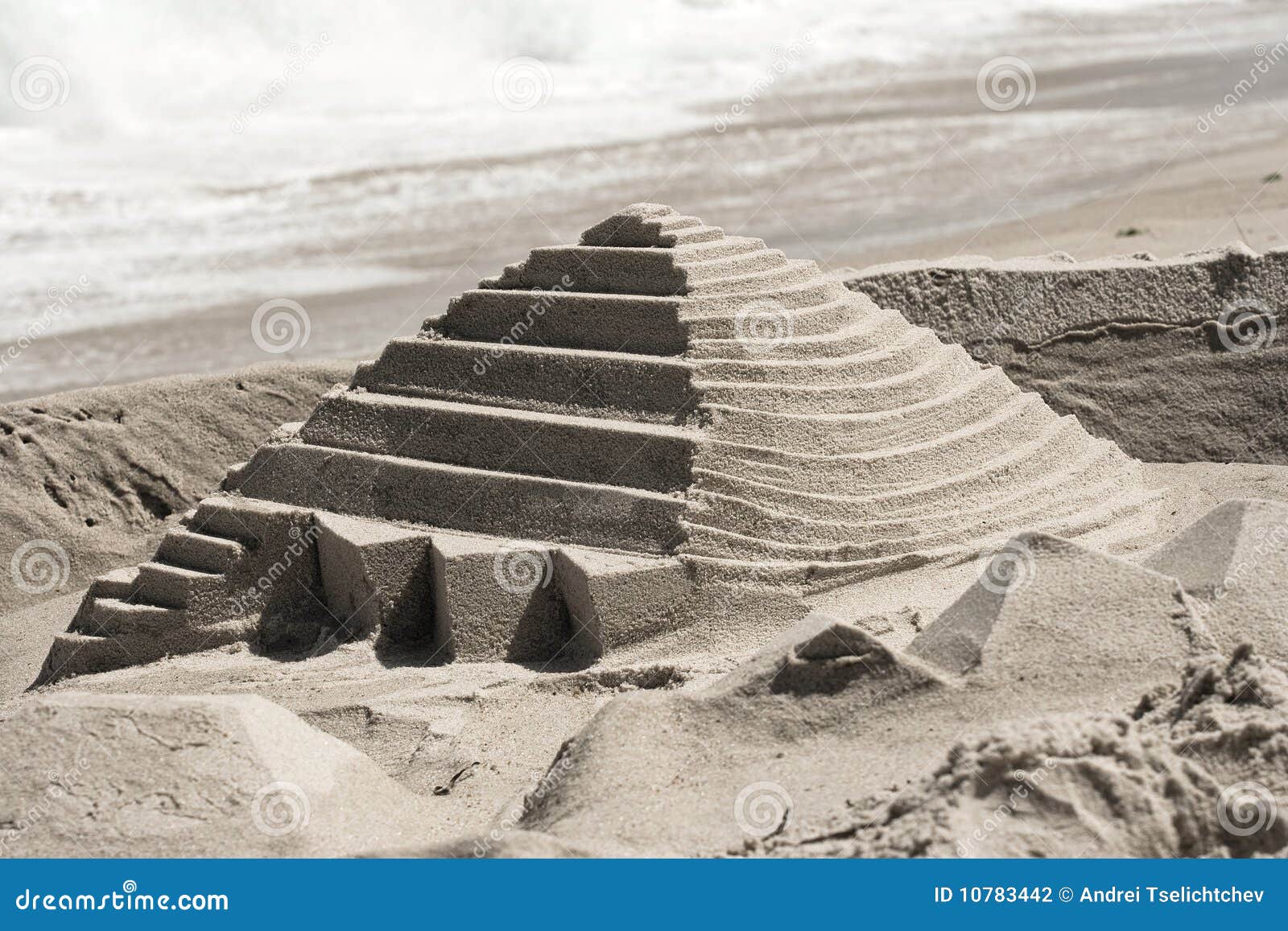 Sandcastle Pyramid stock photo. Image of castle, build - 10783442