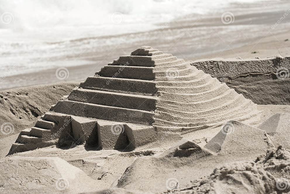 Sandcastle Pyramid stock photo. Image of castle, build - 10783442