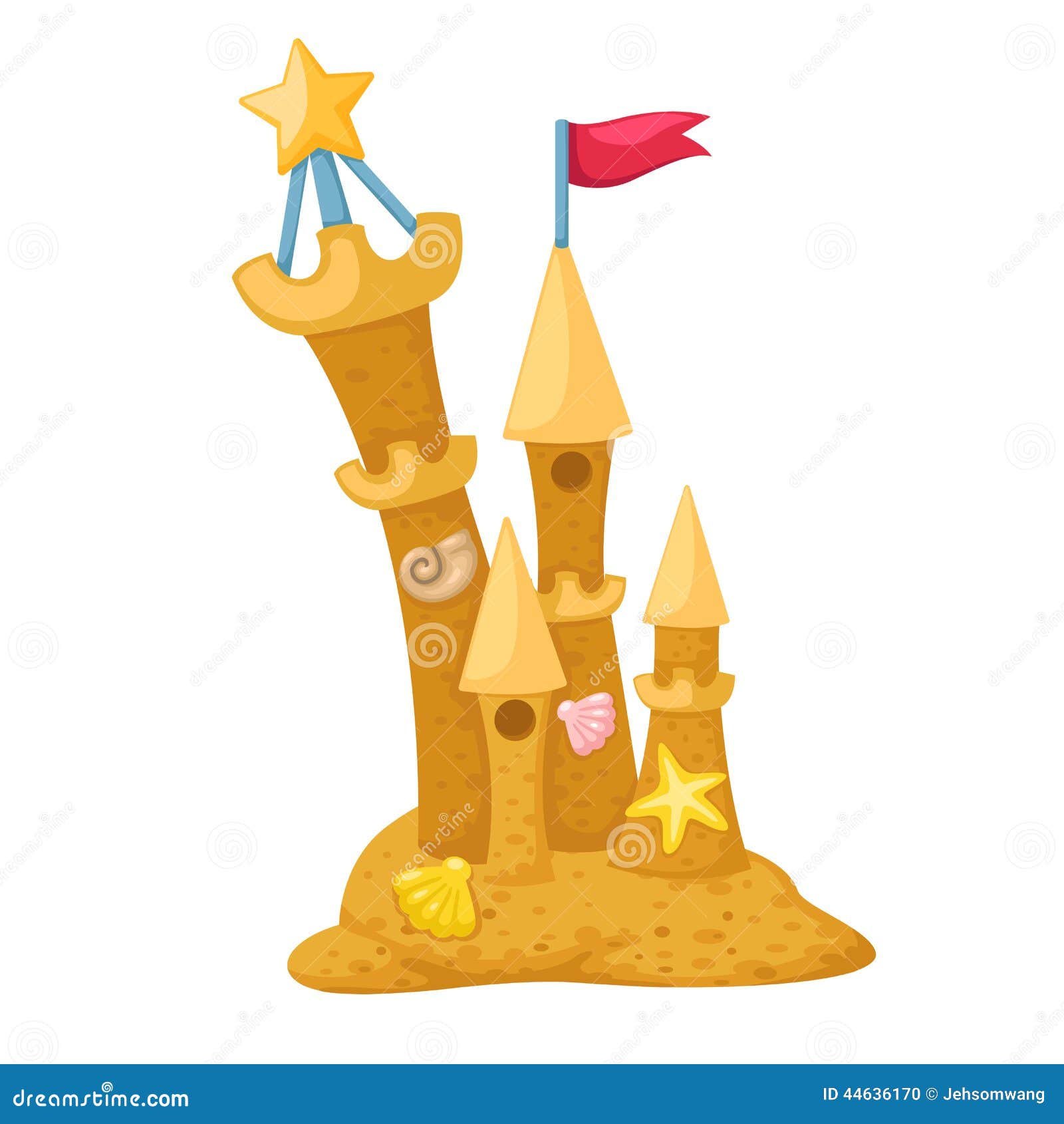 Sandcastle vector stock vector. Illustration of architecture - 44636170