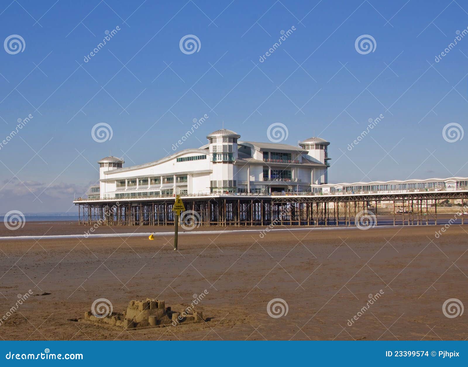 Sandcastles and Pier stock photo. Image of boardwalk - 23399574