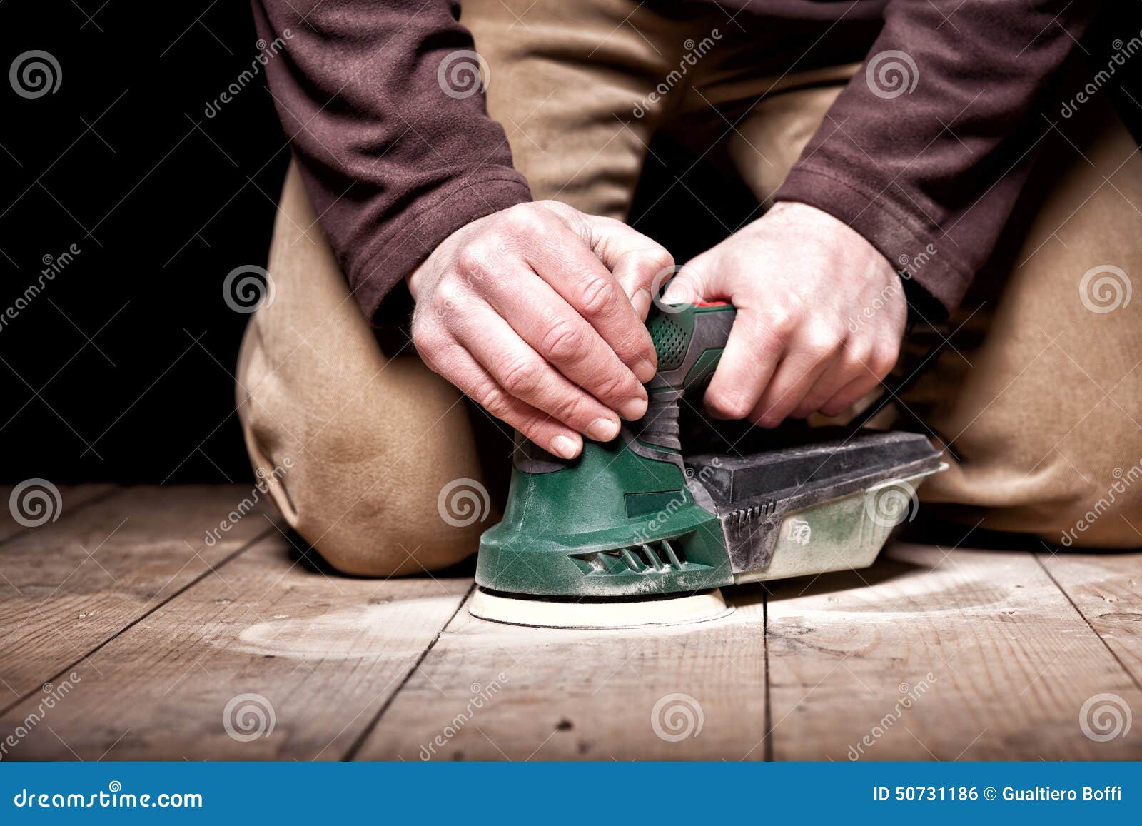 Sander in action stock photo. Image of sand, sander, parquet - 50731186