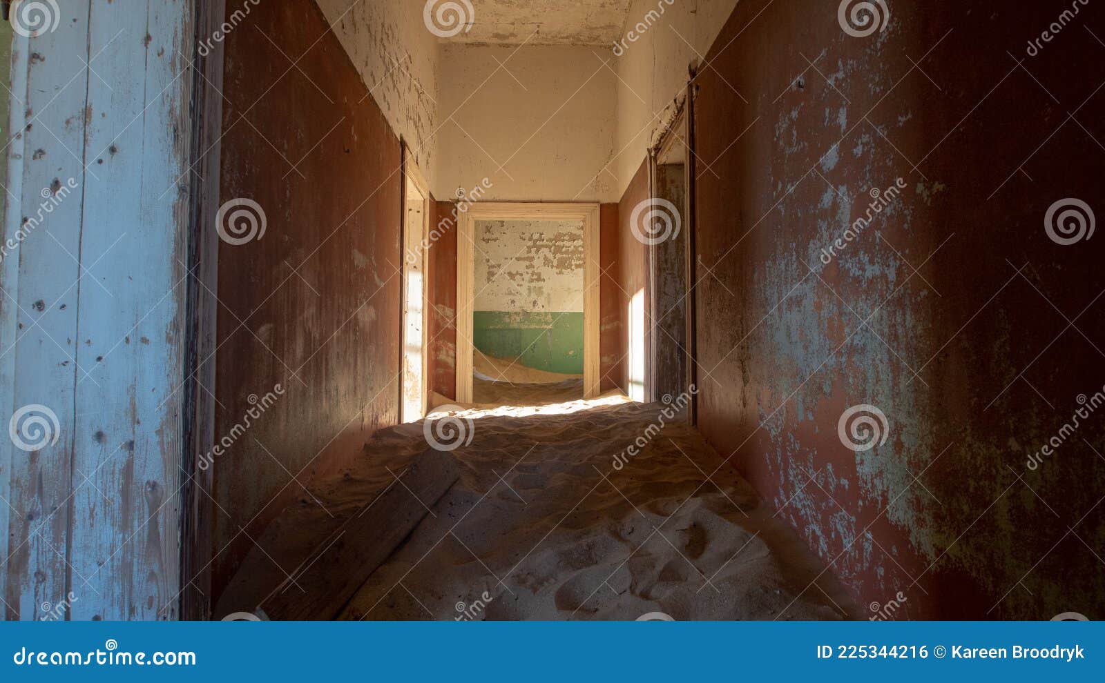 Sandfilled Hallway Inside a House at the Ghost Town of Kolmanskop ...