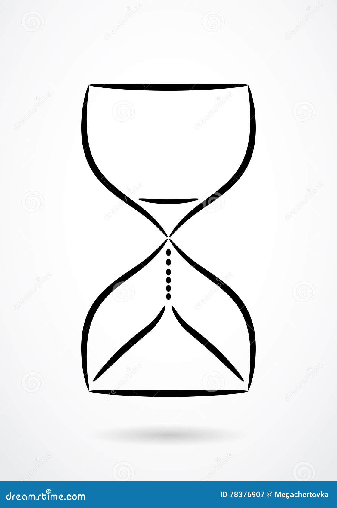 Sandglass contour drawing stock vector. Illustration of clock - 78376907