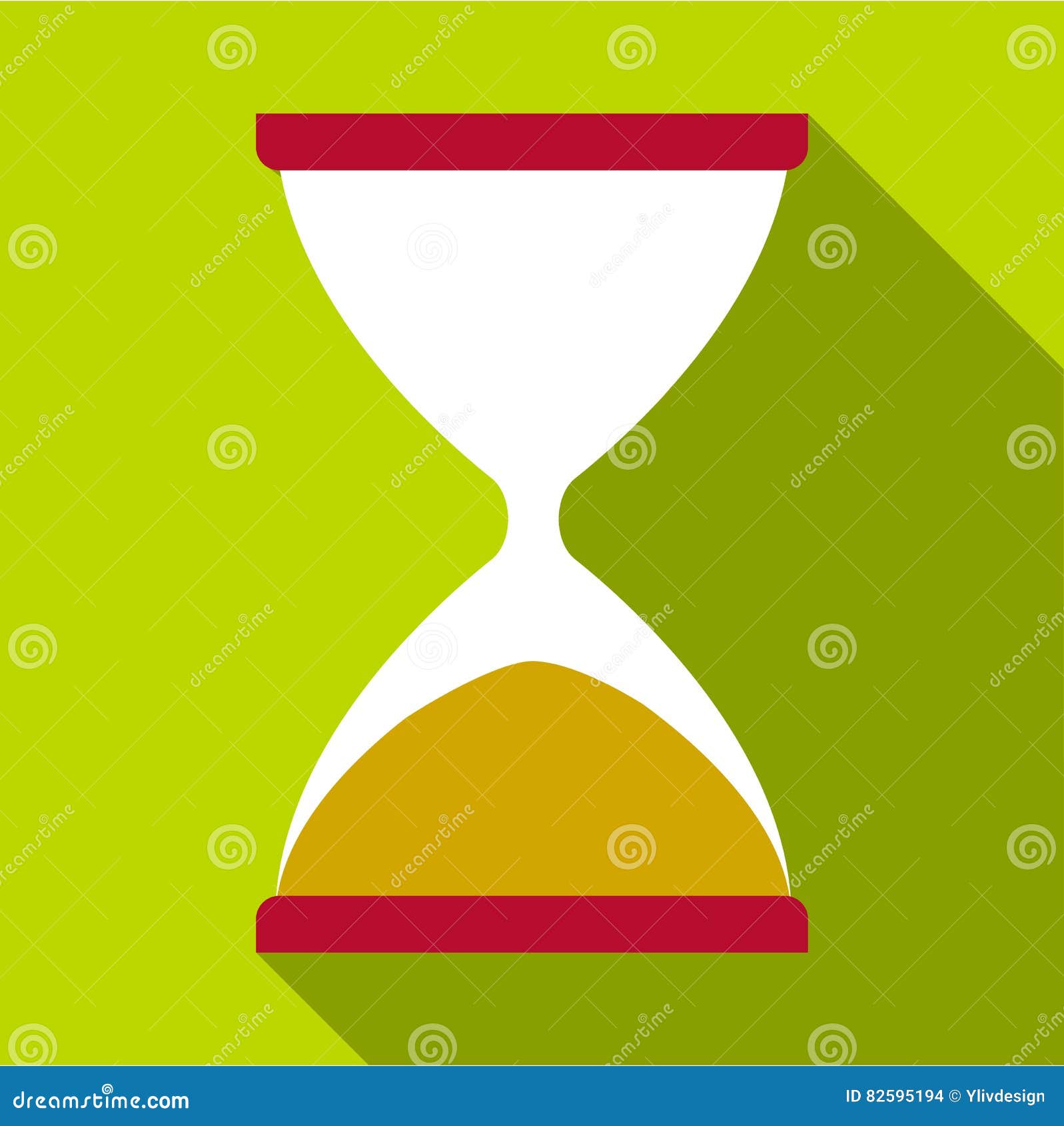 Sandglass icon, flat style stock vector. Illustration of sandclock ...