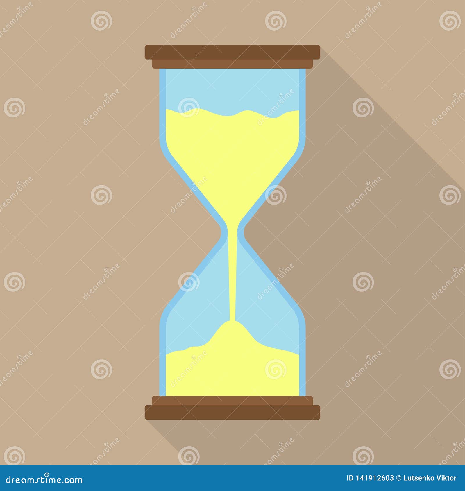 Fun Sandglass with Shadow Icon. Flat Design Stock Illustration ...