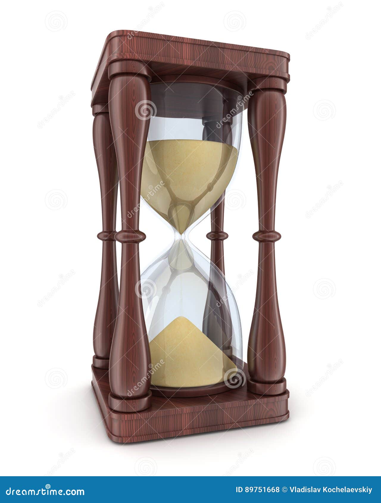 Sandglass su fondo bianco illustrazione di stock. Illustrazione di ...