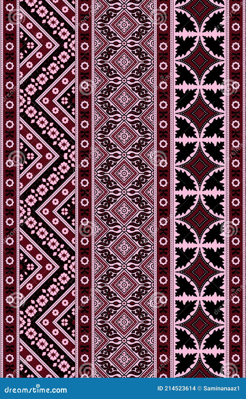 Sandhi Boder Flowers Textile Design Print Created Stock Illustration ...