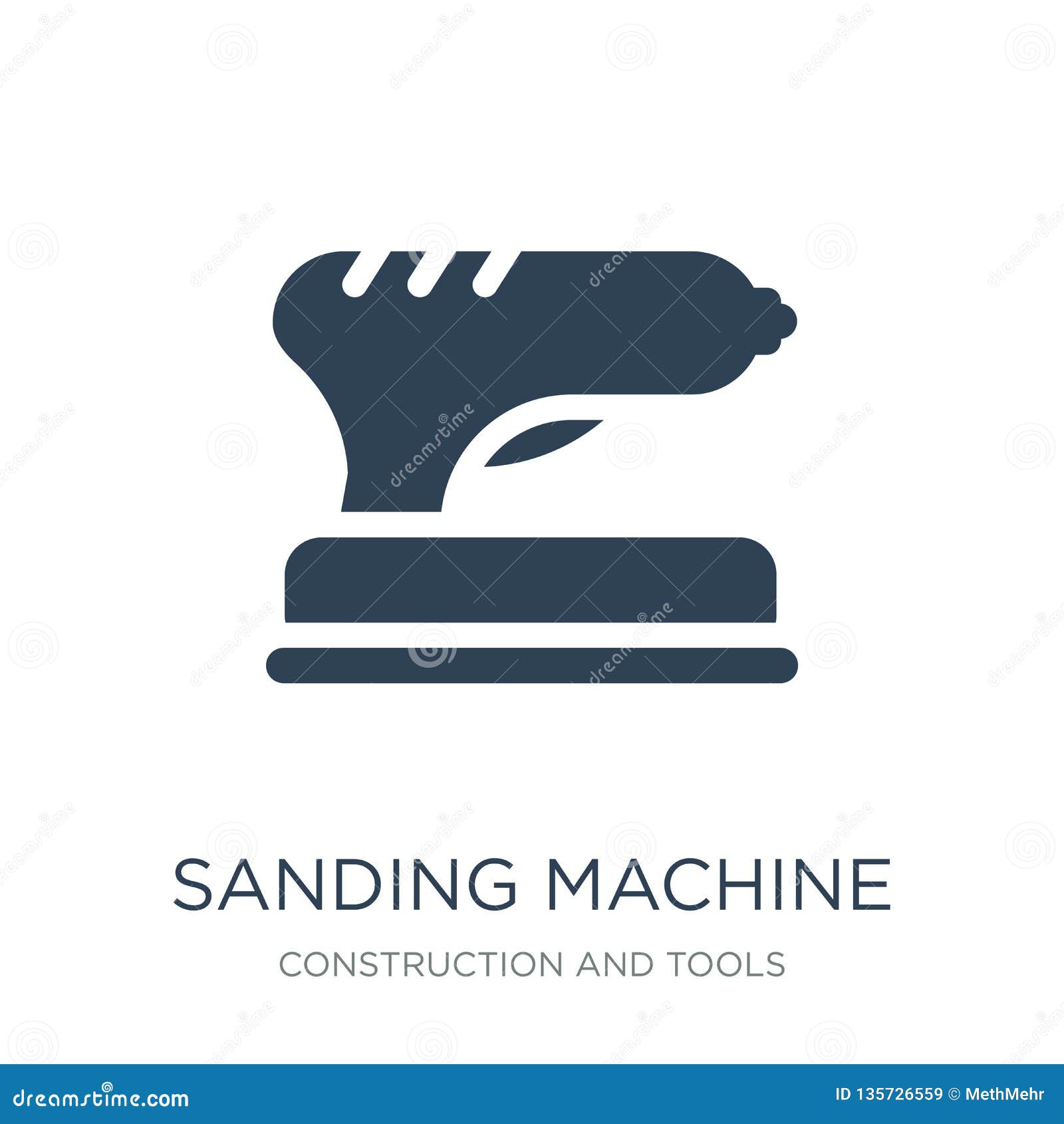 Sanding Machine Icon in Trendy Design Style. Sanding Machine Icon ...