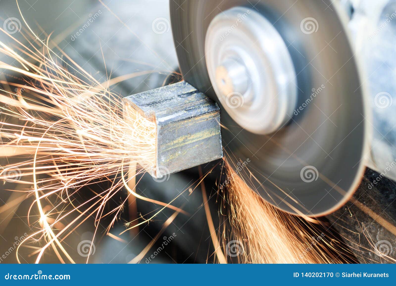 Sanding Machine. Many Sparks Burn and Work. Cuts a Square Pipe. Have ...