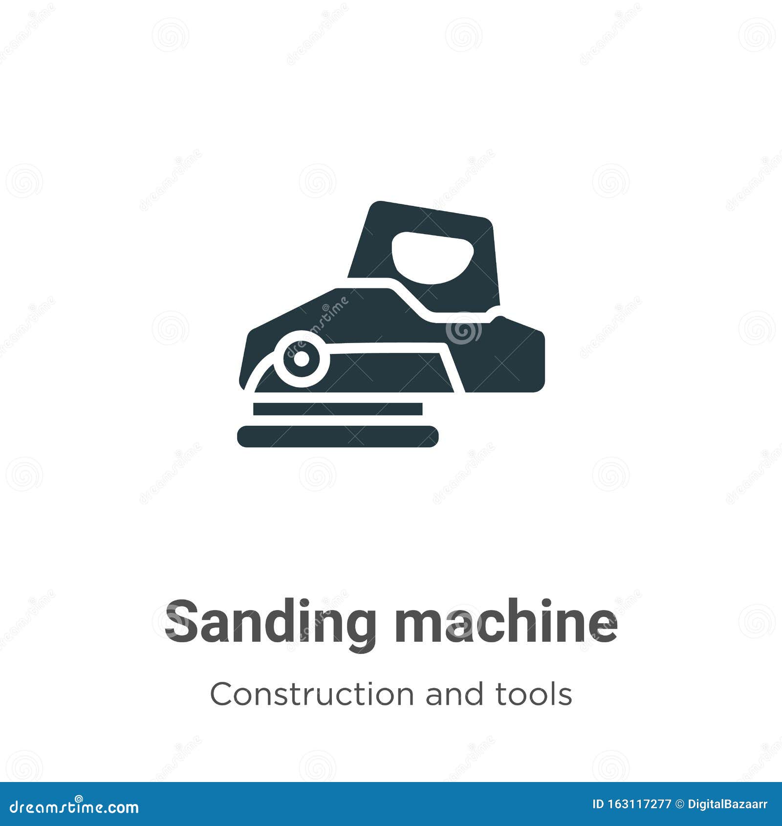 Sanding Machine Vector Icon On White Background. Flat Vector Sanding ...