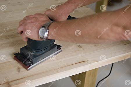 Sanding wood stock image. Image of plate, polishing, carpenter - 8688453