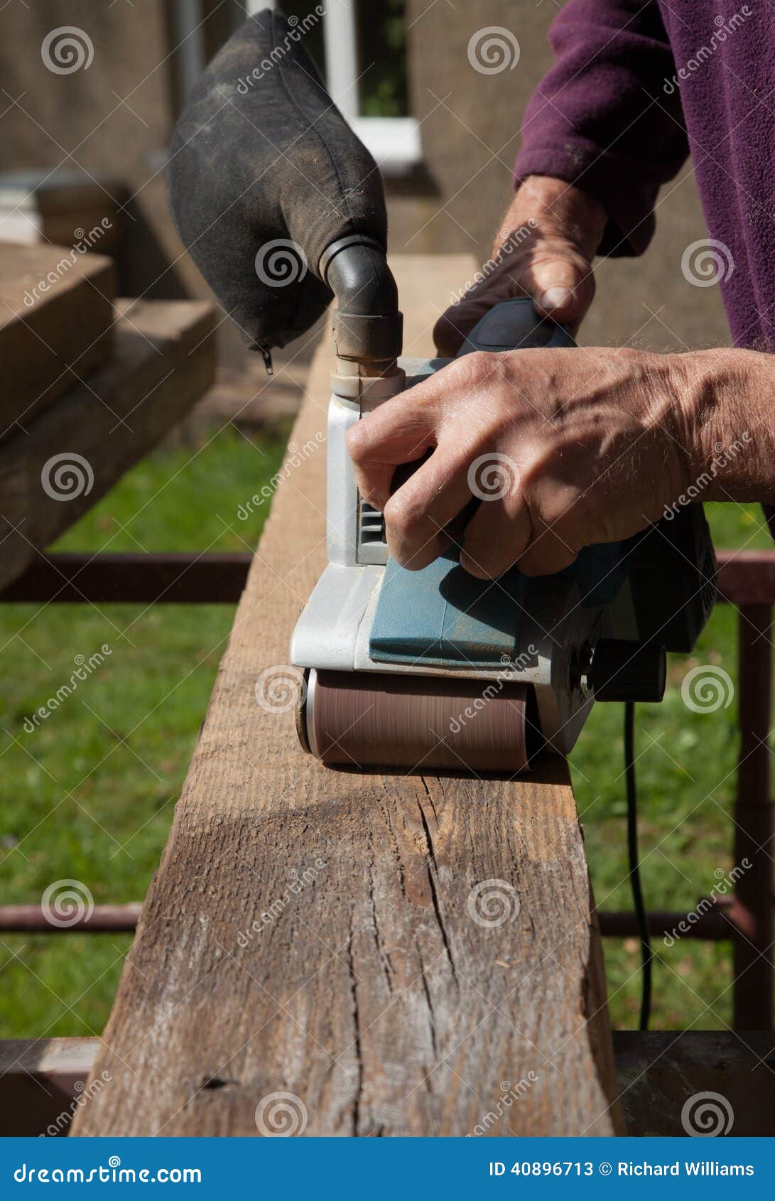 Sanding wood. stock image. Image of grain, tool, pitched - 40896713