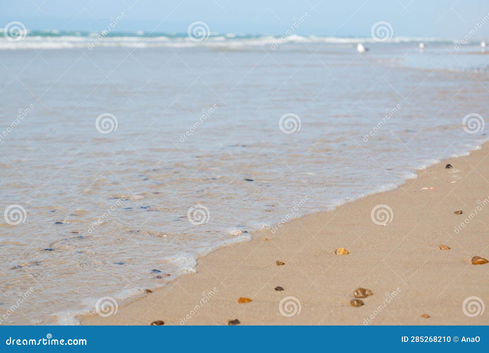 Sands and Waves at North Sea Cost in Denmark. Wide, Sandy Beach on the ...