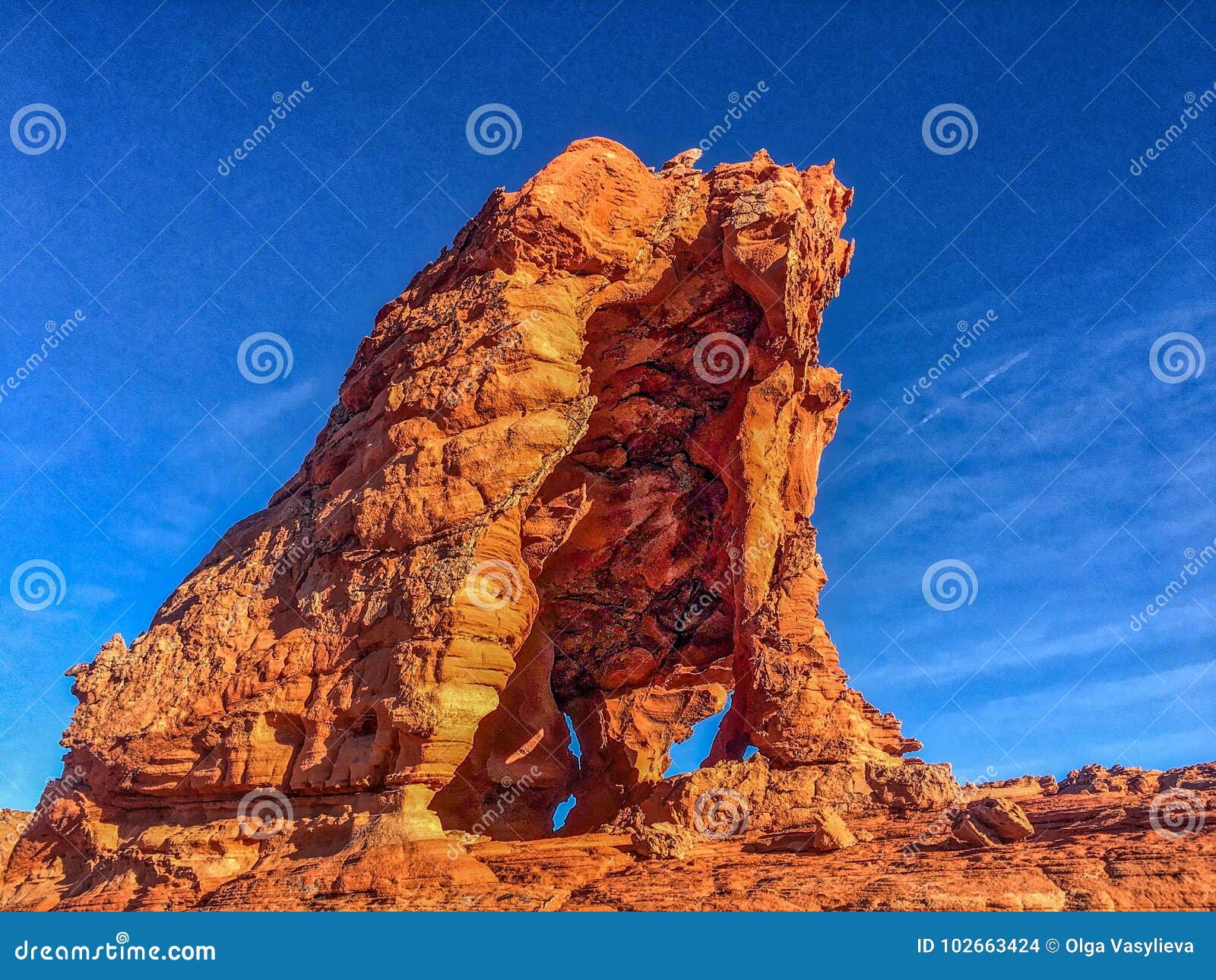 Sandstone Arch. Valley of Fire State Park Stock Photo - Image of ...