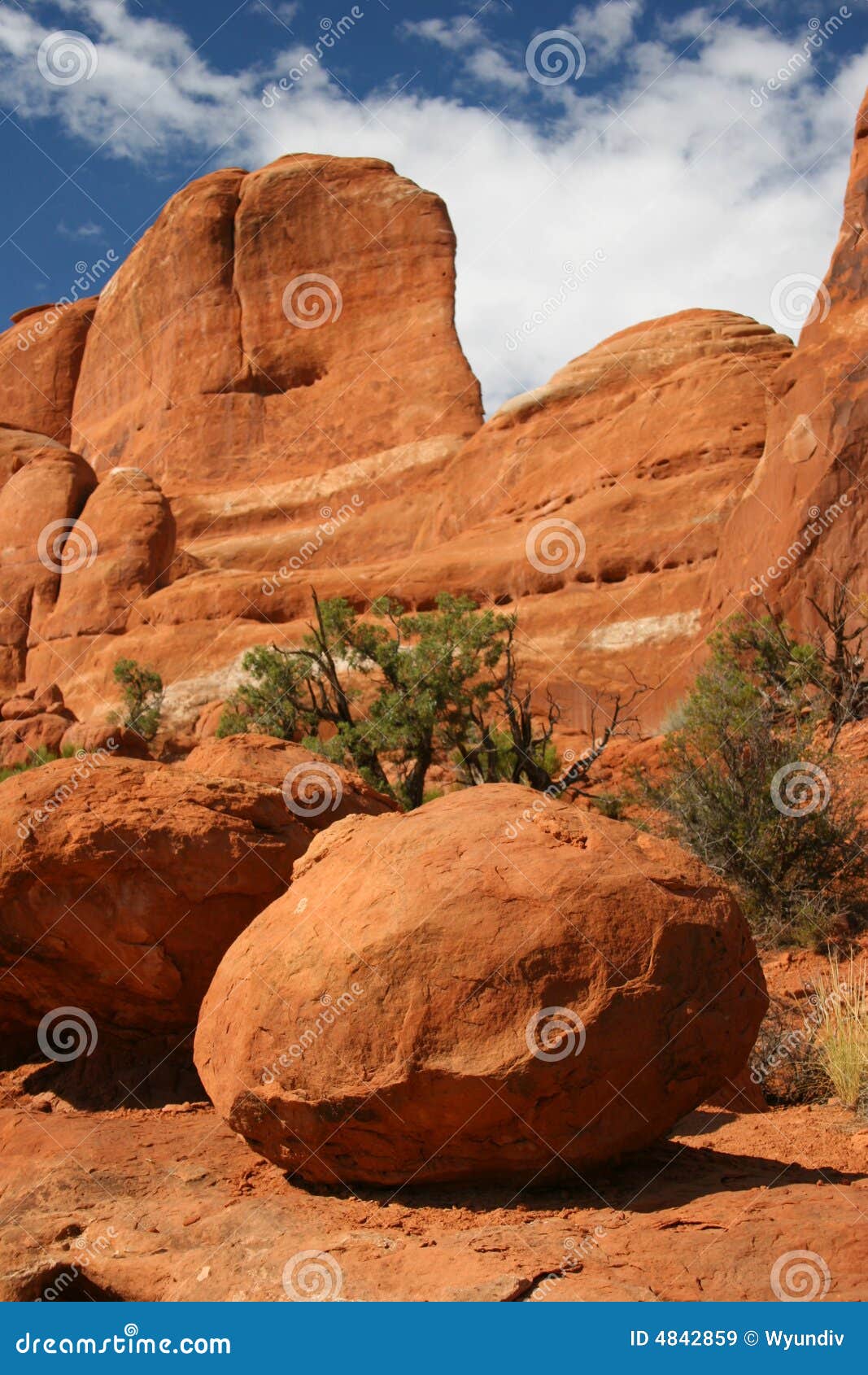 Sandstone Boulder Arches National Park Stock Image - Image of sandstone ...