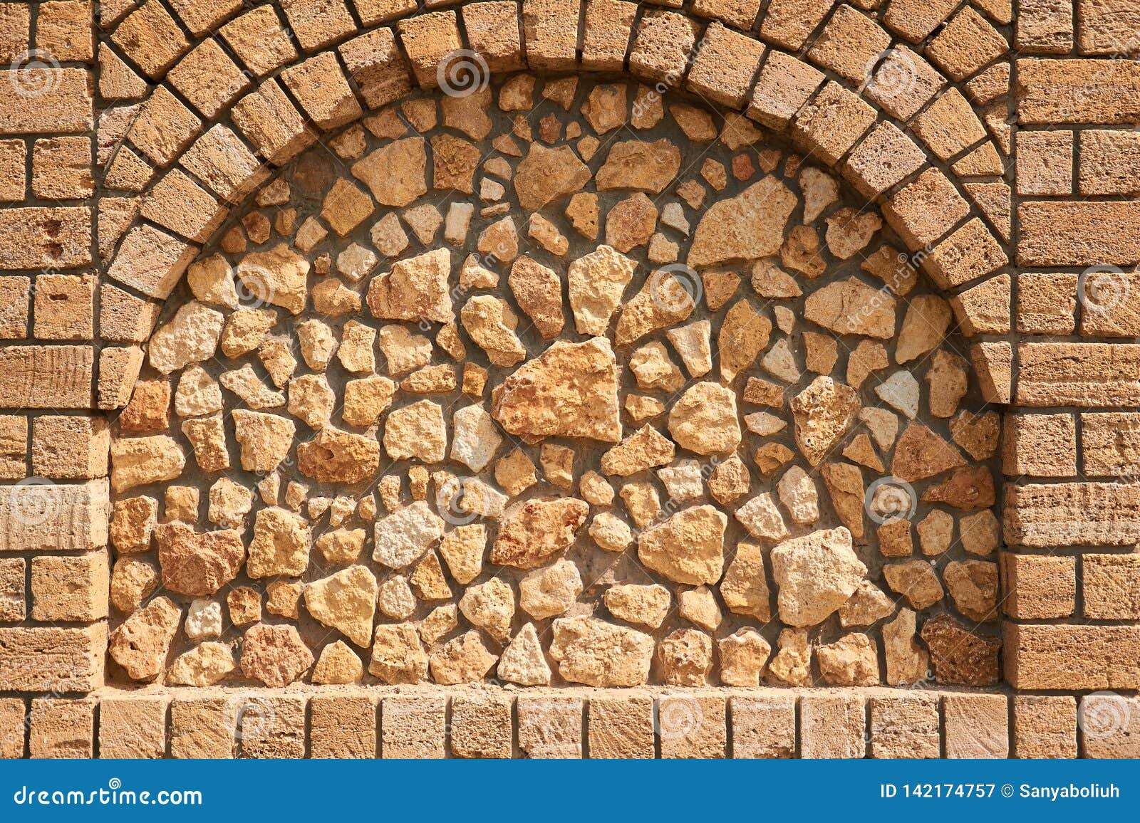 Sandstone Brick Wall Texture Background with Hole between Briks Stock ...