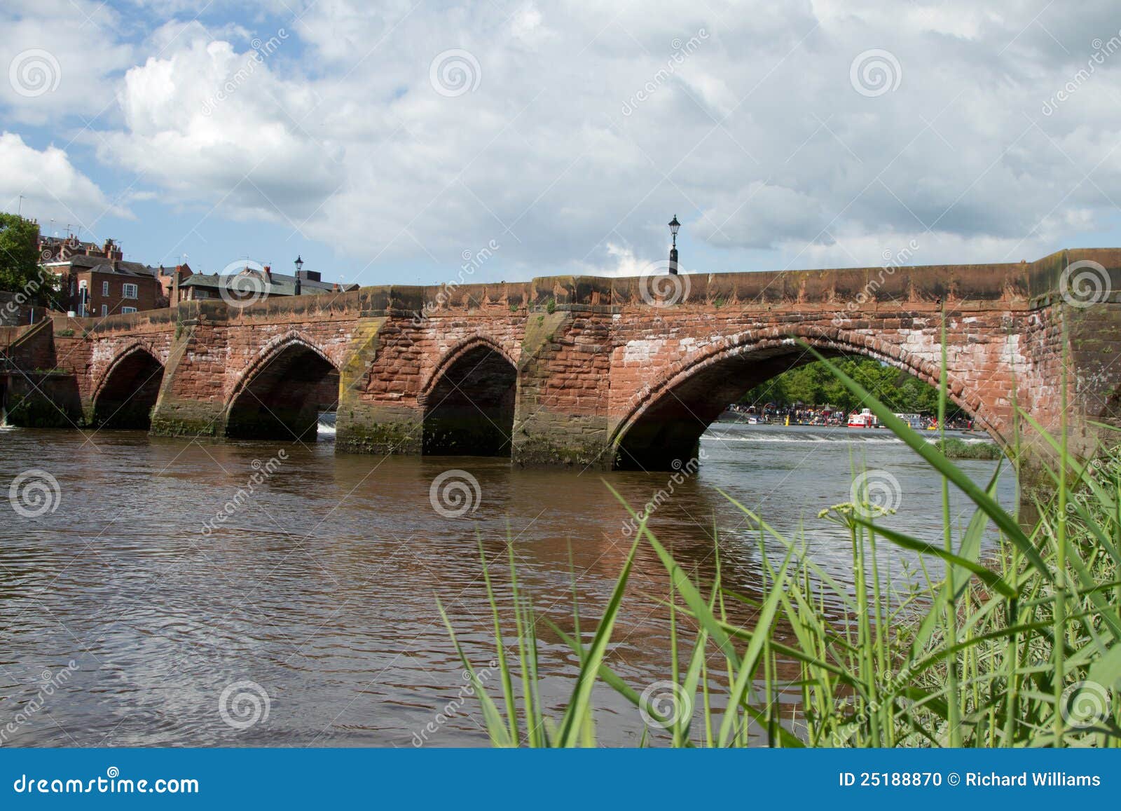 Sandstone bridge. stock photo. Image of lamppost, river - 25188870