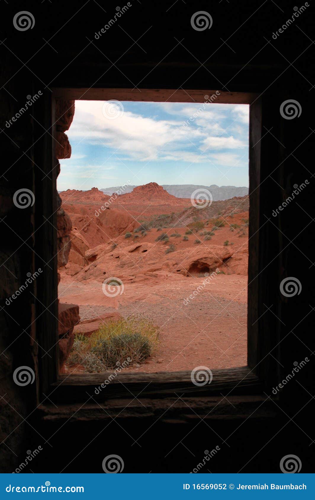 Sandstone Cabin Window To Desert Landscape Royalty-Free Stock Image ...
