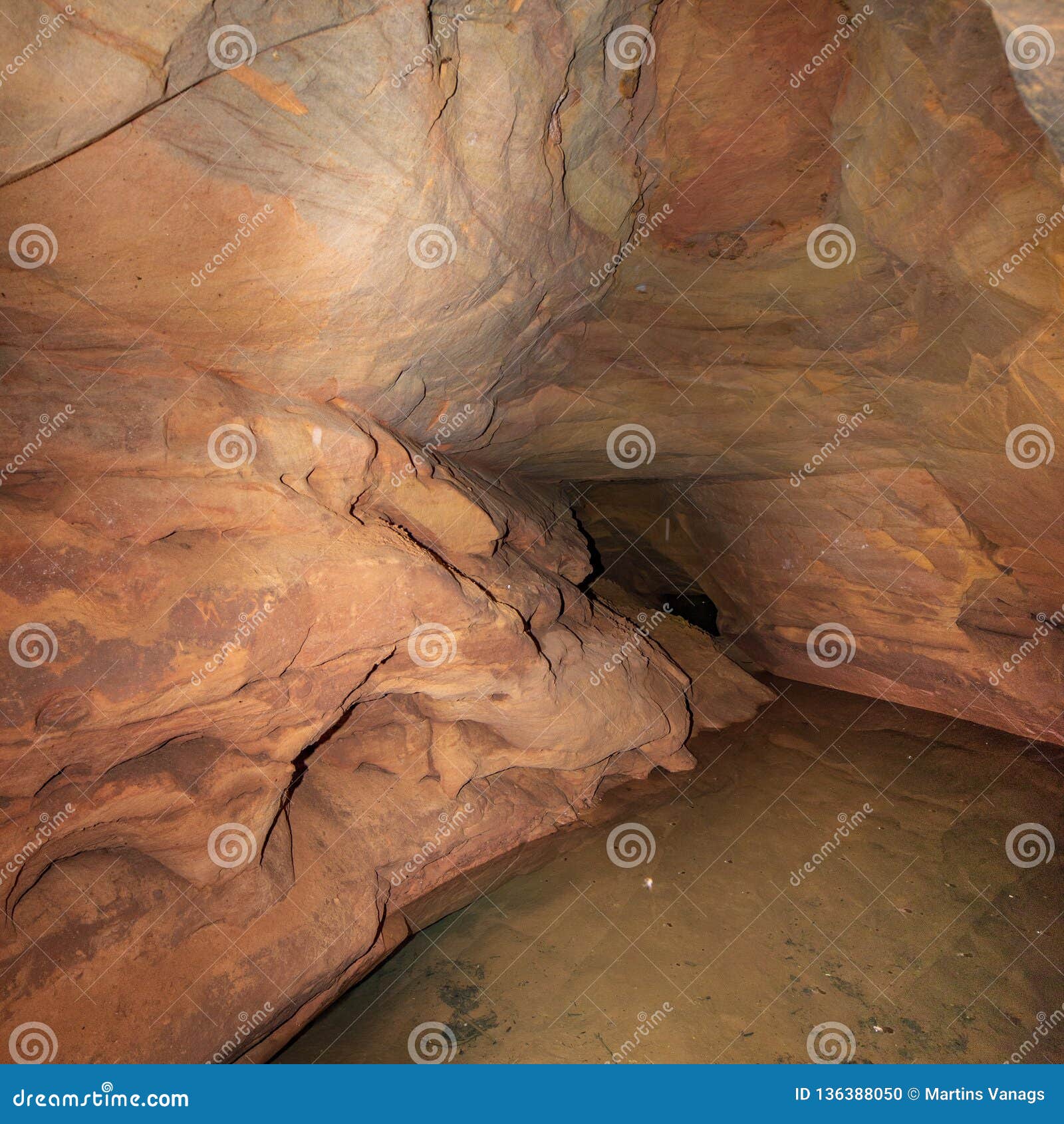 Sandstone Cave with Underground Water Flow Stock Photo - Image of ...