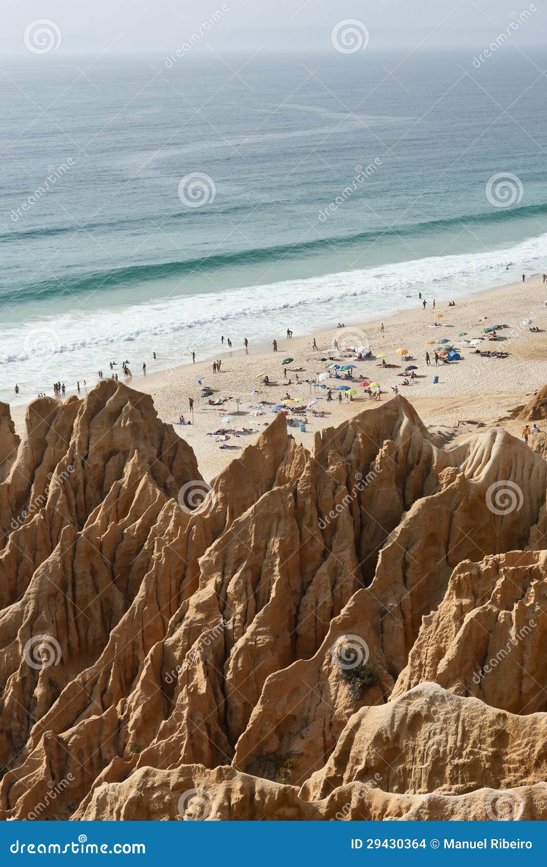 Sandstone cliff stock photo. Image of beach, portugal - 29430364