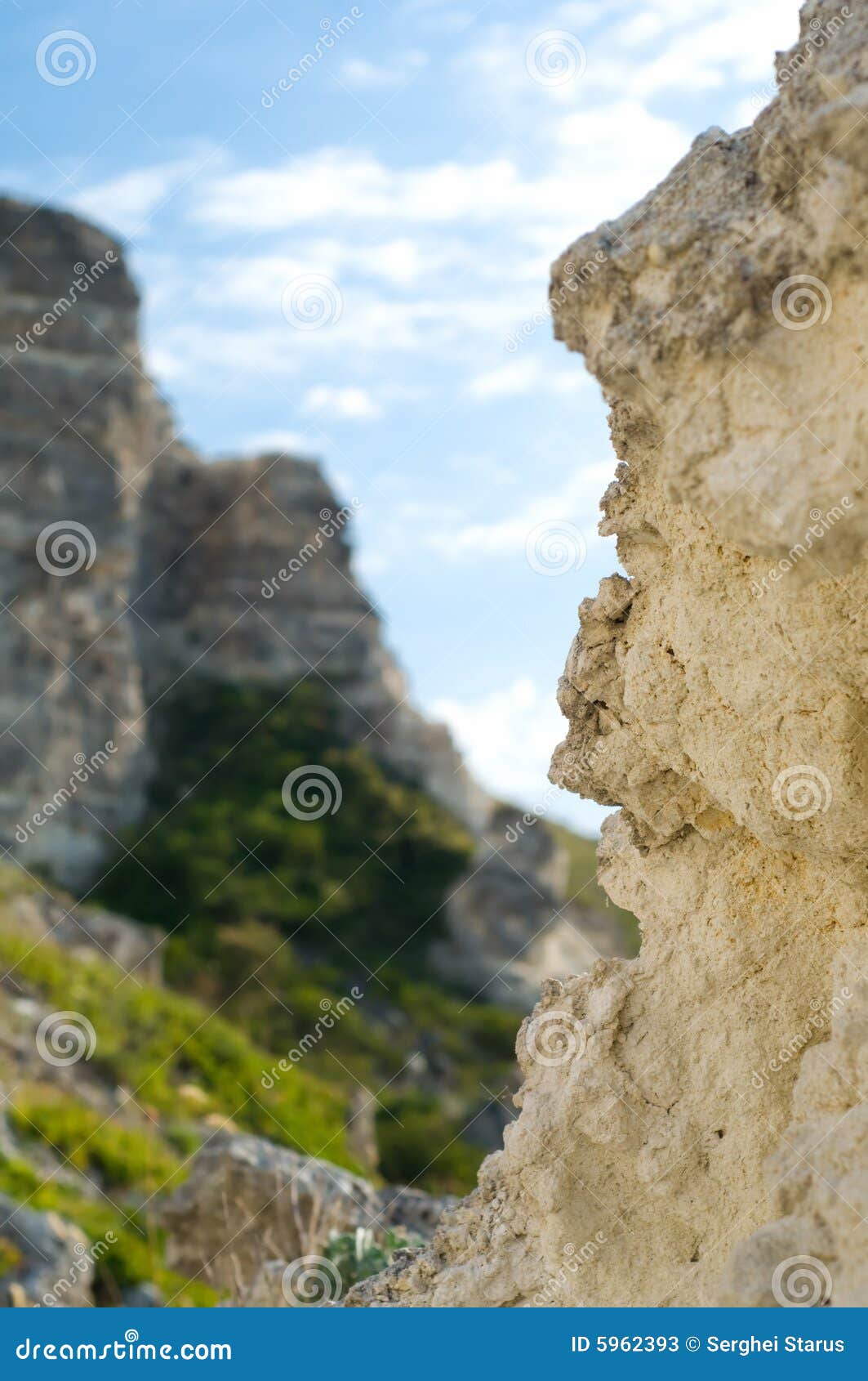 Sandstone cliffs stock image. Image of geology, green - 5962393