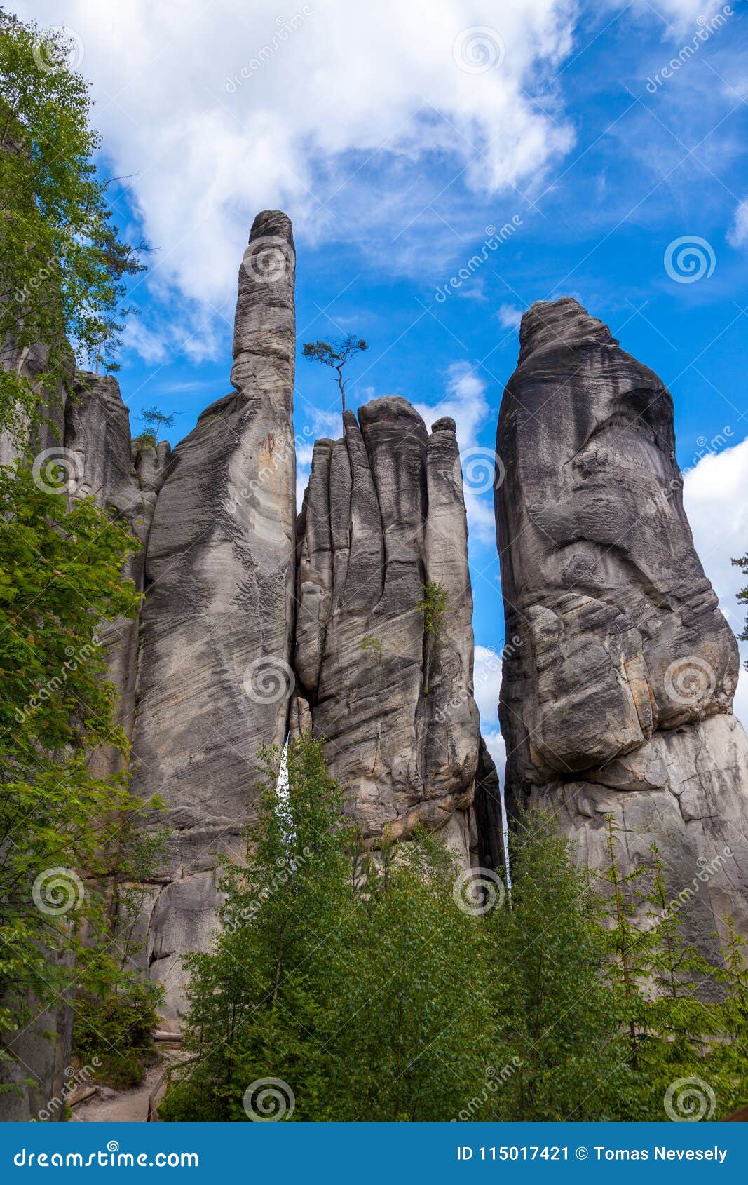 Sandstone Cliffs in Aderspach, Czech Republic Stock Image - Image of ...