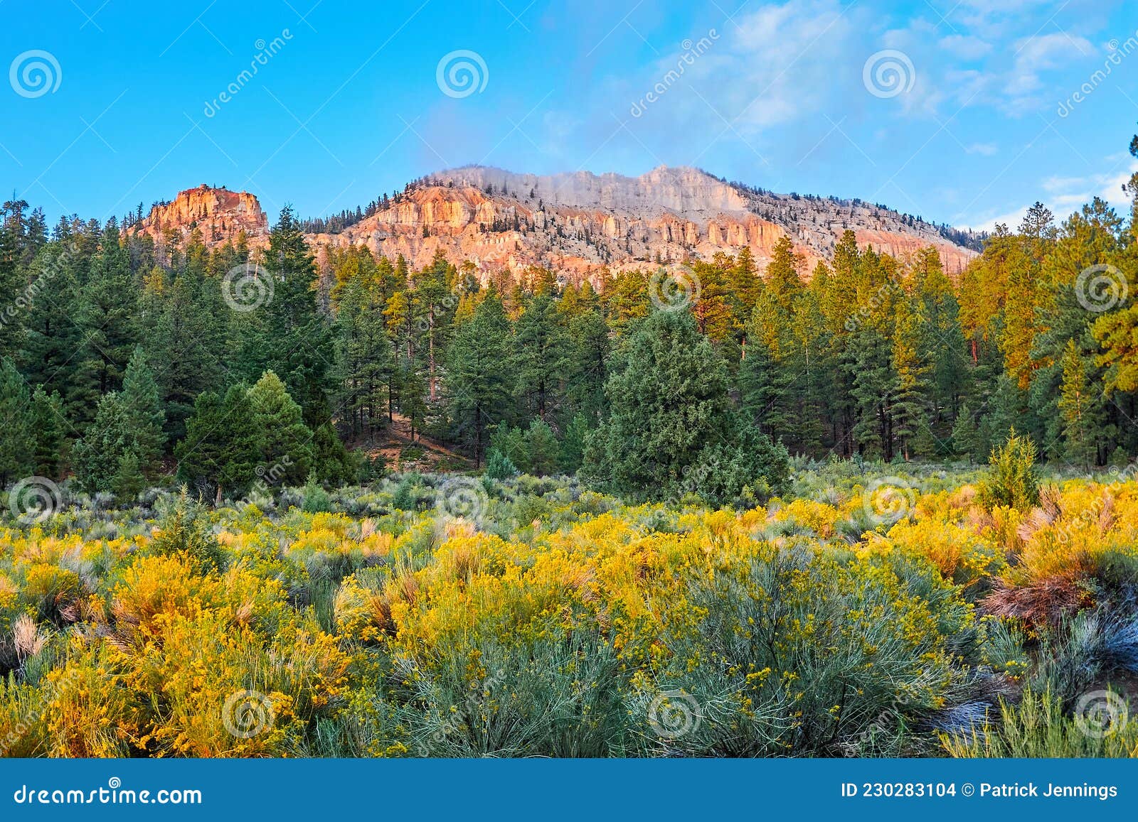 Sandstone Cliffs with Clouds Near Pine Lake Campground, UT Stock Photo ...