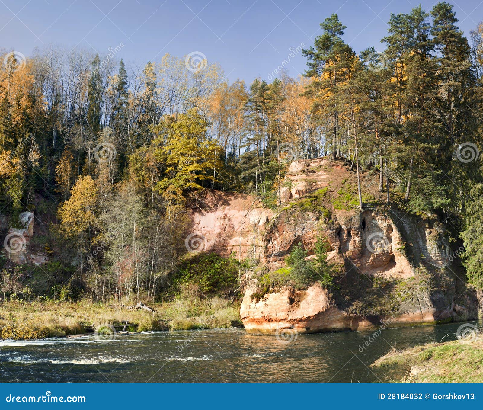 Sandstone Cliffs in Gaujas National Park, Latvia Stock Photo - Image of ...