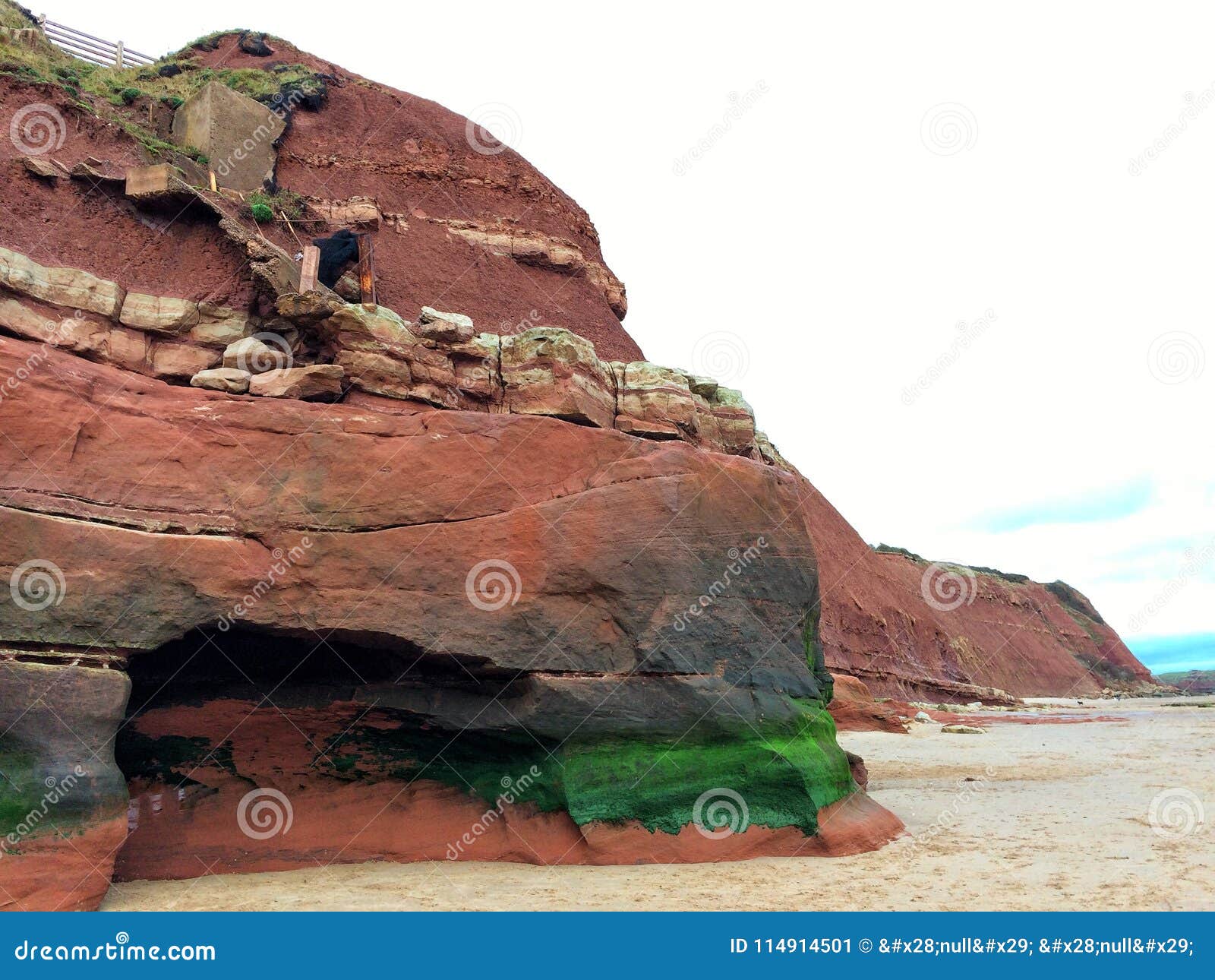 Sandstone cliffs stock image. Image of exmouth, jurraisic - 114914501