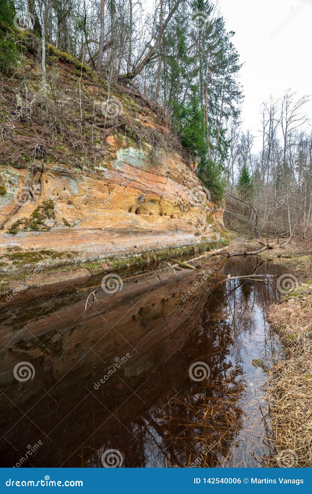 Sandstone Cliffs with Natural Caves Stock Photo - Image of sandstone ...