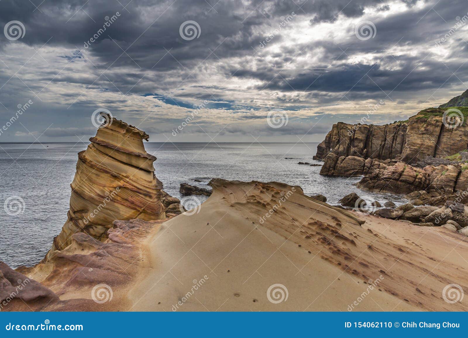 Sandstone cliffs stock photo. Image of stone, cloudy - 154062110