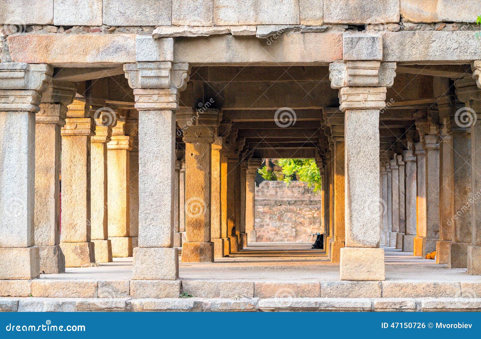 Sandstone Columns at Hauz Khas, Delhi, India Stock Photo - Image of ...